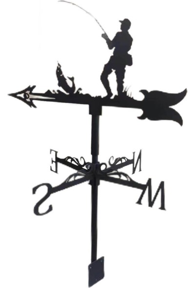 Seasong Metal Hava Durumu Kanatlı Rüzgar Yönünü Gösterge Dekor El Sanatları 55 cm Uzun Boylu Fener (Yurt Dışından)