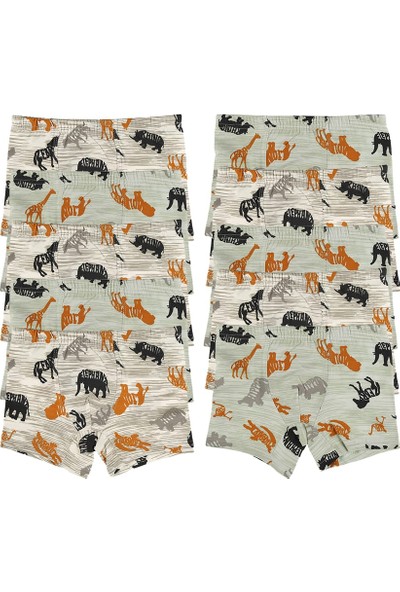 Donella 10'lu Renkli Desenli Erkek Çocuk Boxer - 751148 Donella 10'lu Renkli Desenli Erkek Çocuk Boxer - 751148