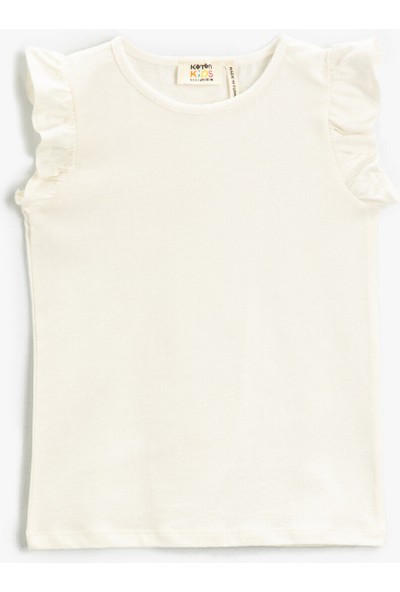 Koton 2Ykg37609Ok Ekru Bisiklet Yaka Normal Kalıp Kız Çocuk T-Shirt Koton 2Ykg37609Ok Ekru Bisiklet Yaka Normal Kalıp Kız Çocuk T-Shirt