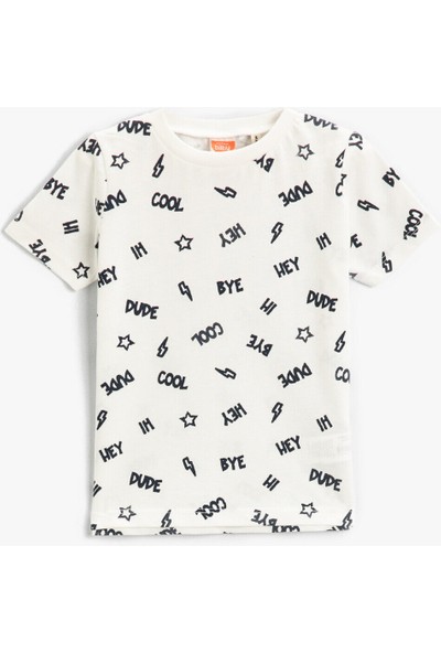 Koton Erkek Bebek Baskılı Kısa Kollu Tişört Pamuklu