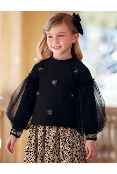 Abel & Lula Abel&lula Kız Çocuk Tül Balon Kallu Kazak 5833 Abel & Lula Abel&lula Kız Çocuk Tül Balon Kallu Kazak 5833