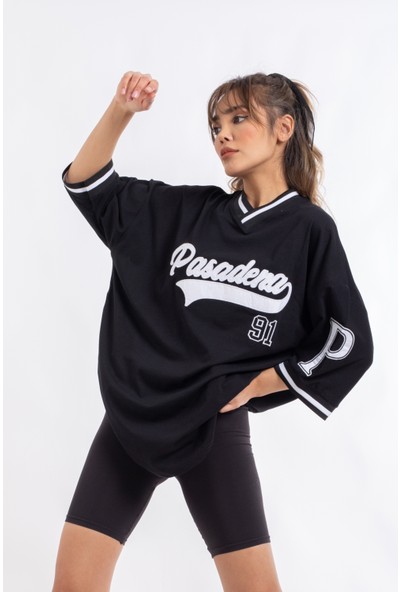 Siyah Pasadena Oversize Tshirt