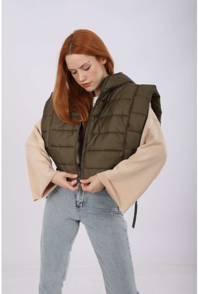 Nofilter Butik Haki Yan Açık Kapitone Yelek Nofilter Butik Haki Yan Açık Kapitone Yelek