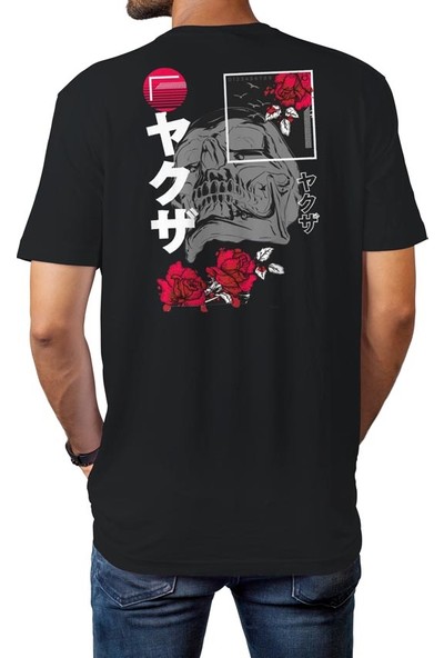 Add Black Add---Black Oversize Baskılı Siyah Tshirt 0059-S