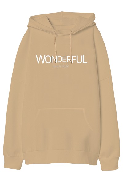 Tisho Wonderful Oversize Unisex Kapüşonlu Sweatshirt