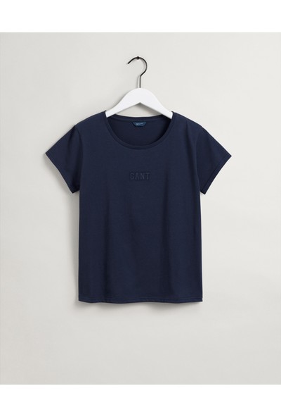 Gant Kadın Lacivert Regular Fit Logolu T-Shirt 4200228.433
