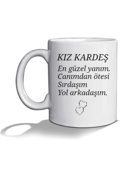 Tisho Kız Kardeş Beyaz Kupa Bardak