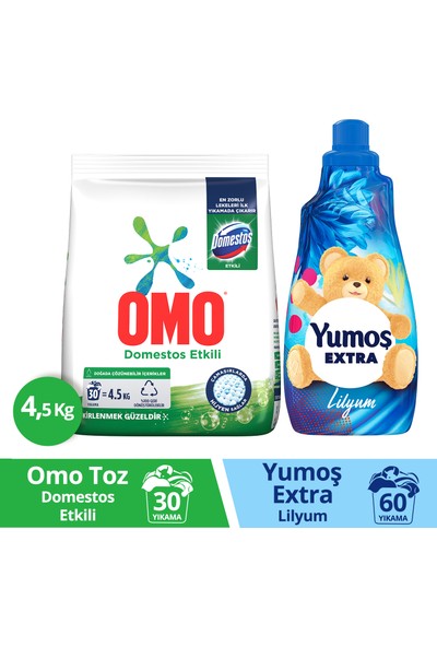 Omo Domestos Etkili + Yumoş Lilyum Omo Domestos Etkili + Yumoş Lilyum