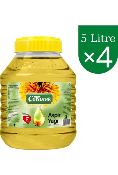 Çotanak Aspir Yağı 5 Lt x 4