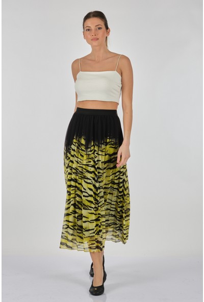 Ystatis Pilili Sarı Bayan Etek 22223000100