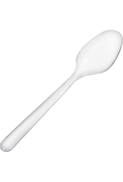 SVS Plastik Kaşık Lüks Şeffaf Svs 1 Koli (40 Paket 4000 Adet)