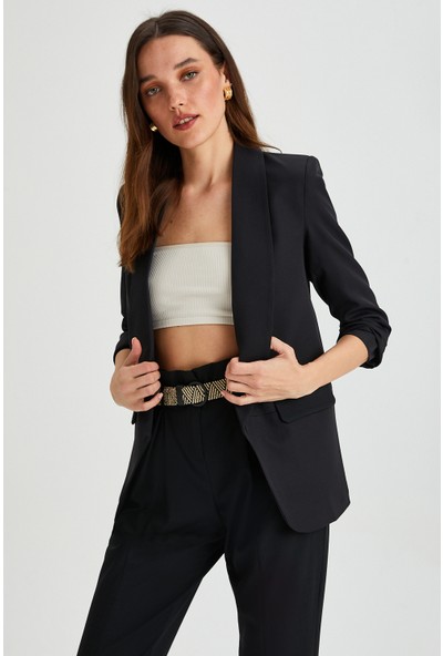 Parkkaron Kol Büzgülü Boyfriend Ceket