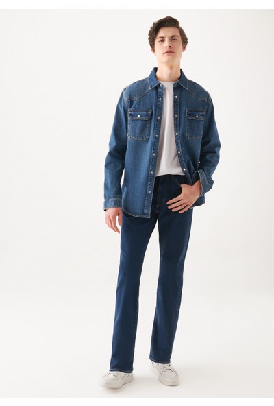 177 Comfort Lacivert Jean Pantolon