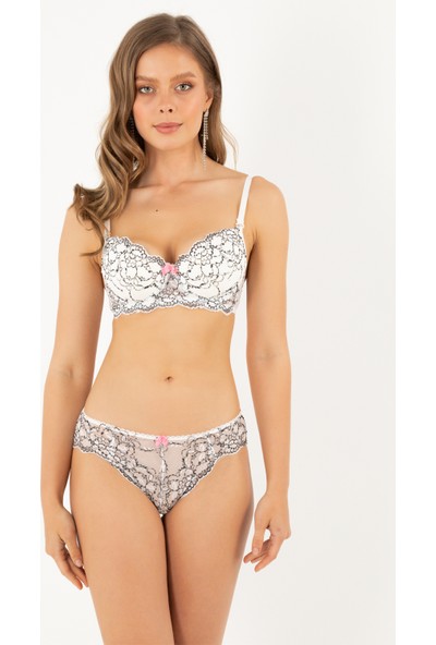Miorre Push-Up Dolgulu Dantel Sütyen Takım