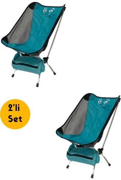 Mowicamp Practıco Mavi Çocuk Kamp Sandalyesi 2'li Set Mowicamp Practıco Mavi Çocuk Kamp Sandalyesi 2'li Set