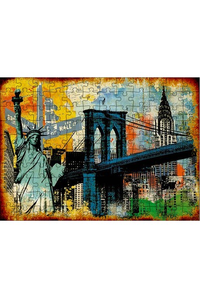 Tablomega Ahşap Mdf Puzzle Yapboz New York 120 Parça 25*35 cm