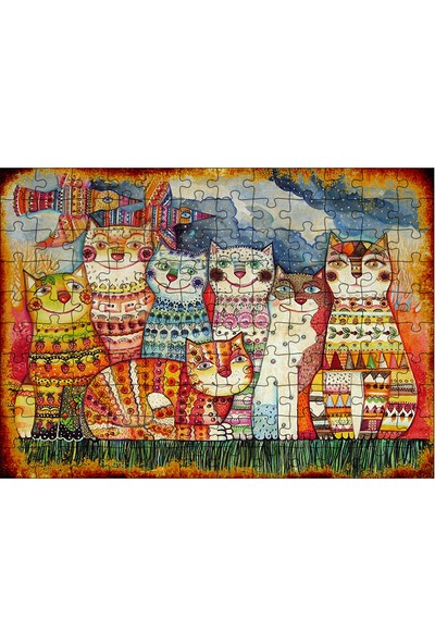 Tablomega Ahşap Mdf Puzzle Yapboz Modern Kediler 120 Parça 25*35 cm Tablomega Ahşap Mdf Puzzle Yapboz Modern Kediler 120 Parça 25*35 cm