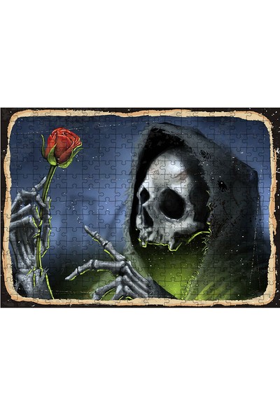 Tablomega Ahşap Mdf Puzzle Yapboz Gül ve Iskelet 255 Parça 35*50 cm