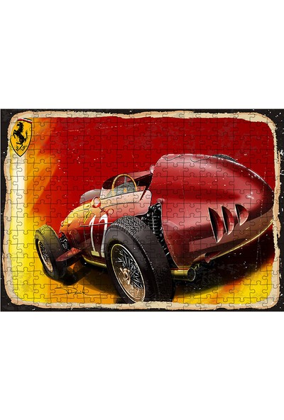 Tablomega Ahşap Mdf Puzzle Yapboz Eski Ferrari Yarış Arabası 255 Parça 35*50 cm Tablomega Ahşap Mdf Puzzle Yapboz Eski Ferrari Yarış Arabası 255 Parça 35*50 cm