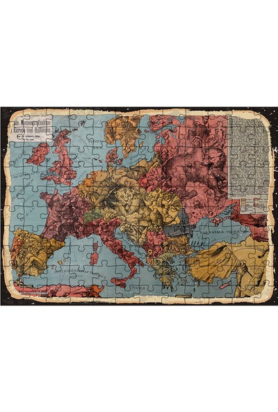Tablomega Ahşap Mdf Puzzle Yapboz Avrupa Haritası 120 Parça 25*35 cm