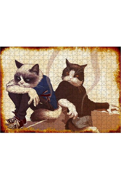 Tablomega Ahşap Mdf Puzzle Yapboz Cool Kediler 500 Parça 50*70 cm Tablomega Ahşap Mdf Puzzle Yapboz Cool Kediler 500 Parça 50*70 cm