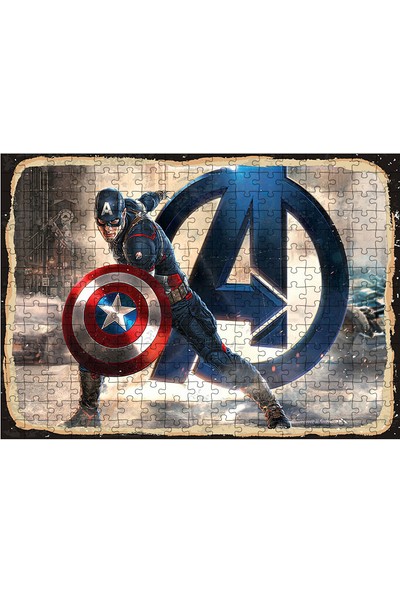 Tablomega Ahşap Mdf Puzzle Yapboz Kaptan Amerika 255 Parça 35*50 cm