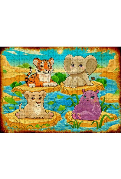 Tablomega Ahşap Mdf Puzzle Yapboz Sevimli Hayvanlar 500 Parça 50*70 cm Tablomega Ahşap Mdf Puzzle Yapboz Sevimli Hayvanlar 500 Parça 50*70 cm