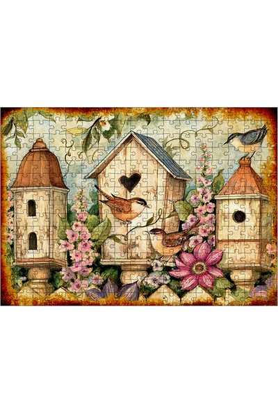 Tablomega Ahşap Mdf Puzzle Yapboz Kuş Evleri 255 Parça 35*50 cm