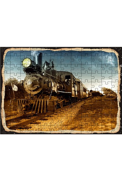 Tablomega Ahşap Mdf Puzzle Yapboz Tren Lokomotifi 120 Parça 25*35 cm