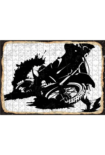 Tablomega Ahşap Mdf Puzzle Yapboz Enduro Motosiklet 255 Parça 35*50 cm