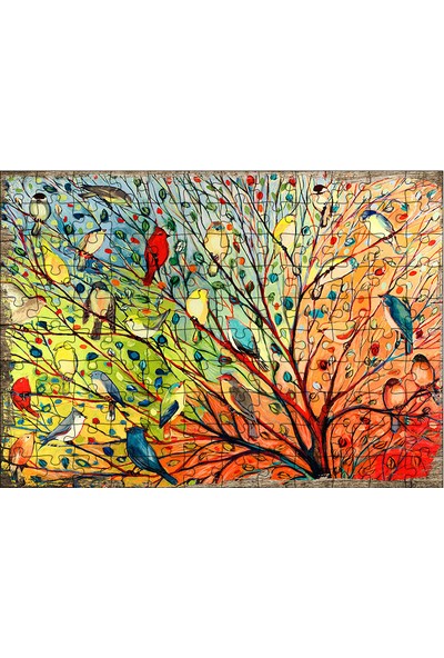 Tablomega Ahşap Mdf Puzzle Yapboz Renkli Kuşlar 120 Parça 25*35 cm Tablomega Ahşap Mdf Puzzle Yapboz Renkli Kuşlar 120 Parça 25*35 cm