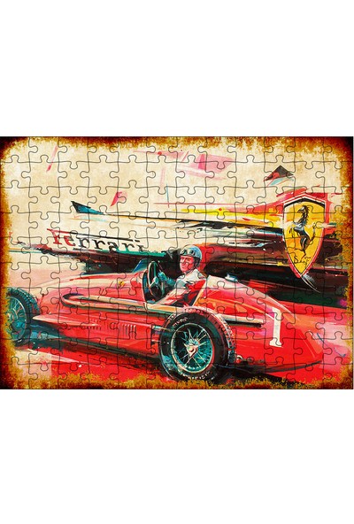 Tablomega Ahşap Mdf Puzzle Yapboz Nostaljik Ferrari 120 Parça 25*35 cm