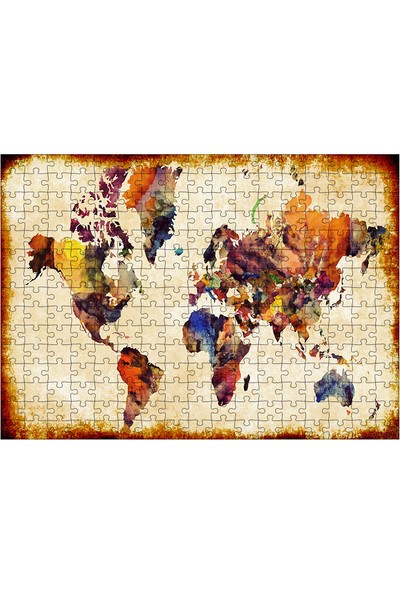 Tablomega Ahşap Mdf Puzzle Yapboz Renkli Dünya Haritası 255 Parça 35*50 cm Tablomega Ahşap Mdf Puzzle Yapboz Renkli Dünya Haritası 255 Parça 35*50 cm