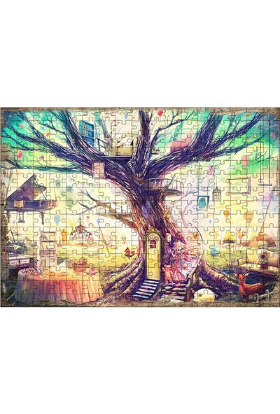 Tablomega Ahşap Mdf Puzzle Yapboz Ağaç Ev 255 Parça 35*50 cm Tablomega Ahşap Mdf Puzzle Yapboz Ağaç Ev 255 Parça 35*50 cm