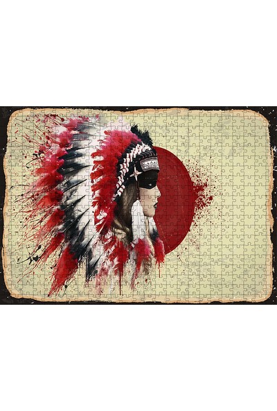Tablomega Ahşap Mdf Puzzle Yapboz Kızılderili Kadın 500 Parça 50*70 cm Tablomega Ahşap Mdf Puzzle Yapboz Kızılderili Kadın 500 Parça 50*70 cm