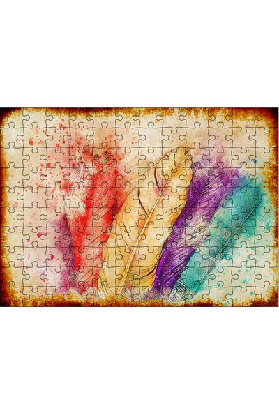 Tablomega Ahşap Mdf Puzzle Yapboz Renkli Tüyler 120 Parça 25*35 cm Tablomega Ahşap Mdf Puzzle Yapboz Renkli Tüyler 120 Parça 25*35 cm