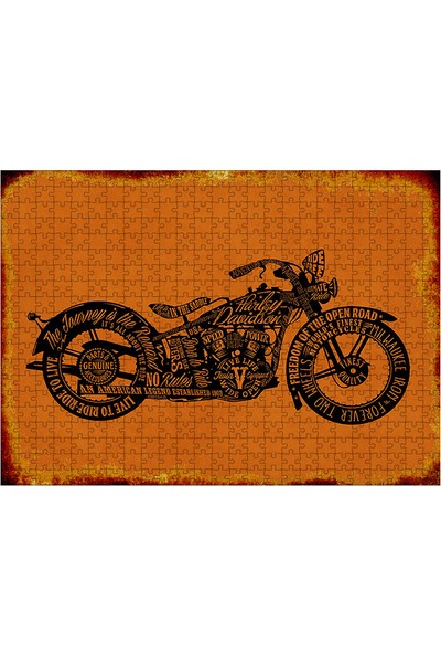 Tablomega Ahşap Mdf Puzzle Yapboz Harley Davidson 500 Parça 50*70 cm