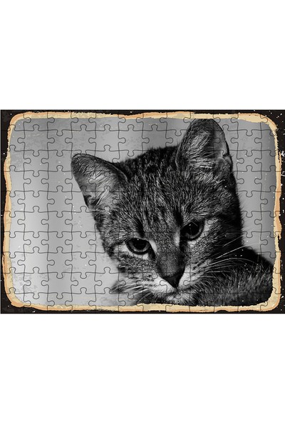 Tablomega Ahşap Mdf Puzzle Yapboz Üzgün Kedi 120 Parça 25*35 cm
