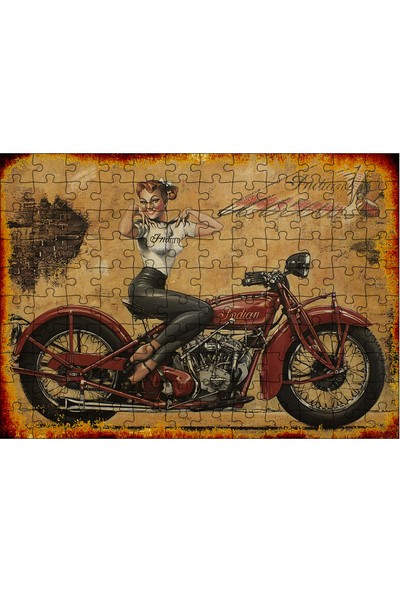 Tablomega Ahşap Mdf Puzzle Yapboz Indian Motorsiklet Afişi 120 Parça 25*35 cm Tablomega Ahşap Mdf Puzzle Yapboz Indian Motorsiklet Afişi 120 Parça 25*35 cm