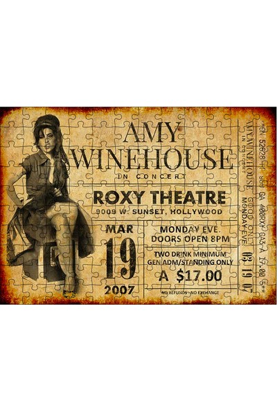 Tablomega Ahşap Mdf Puzzle Yapboz Amy Winehouse 120 Parça 25*35 cm