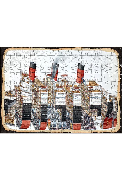 Tablomega Ahşap Mdf Puzzle Yapboz Titanic 120 Parça 25*35 cm