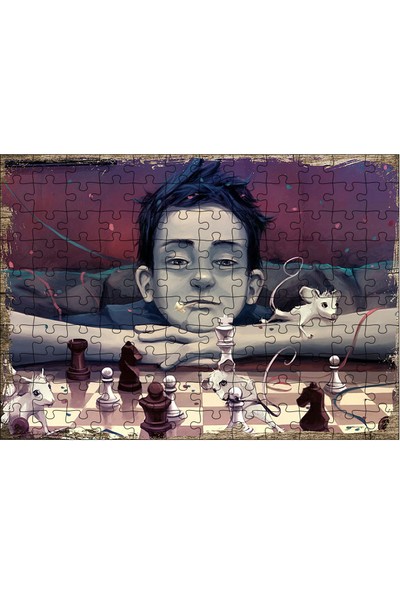 Tablomega Ahşap Mdf Puzzle Yapboz Satranç 120 Parça 25*35 cm Tablomega Ahşap Mdf Puzzle Yapboz Satranç 120 Parça 25*35 cm