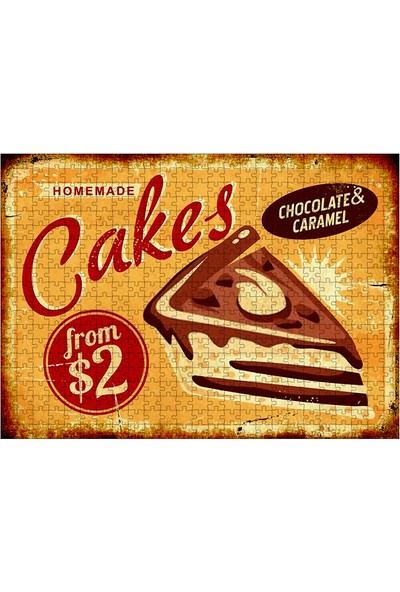 Tablomega Ahşap Mdf Puzzle Yapboz Çikolatalı Karamalli Pasta 500 Parça 50*70 cm