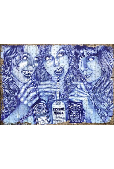 Tablomega Ahşap Mdf Puzzle Yapboz Içki Içen Kızlar 500 Parça 50*70 cm