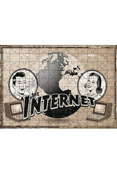 Tablomega Ahşap Mdf Puzzle Yapboz Internet 120 Parça 25*35 cm