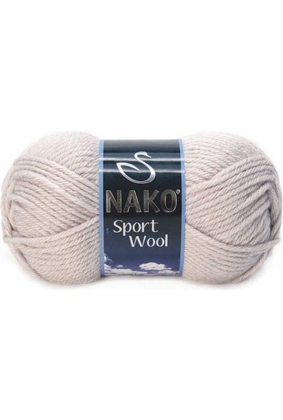 Nako Sport Wool El Örgü Ipi 100 gr Pembeli Gri 3079