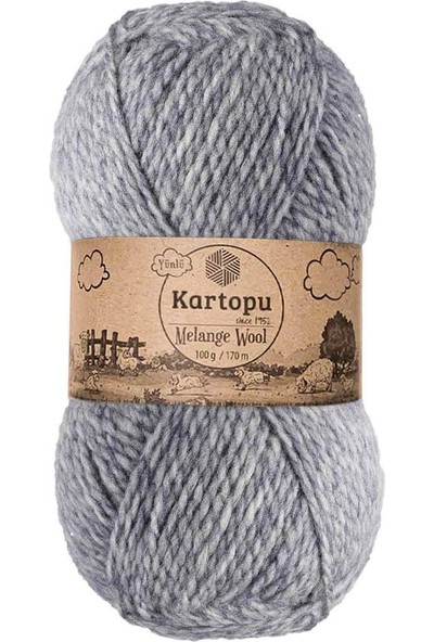 Kartopu Melange Wool El Örgü Ipi Denim K9001