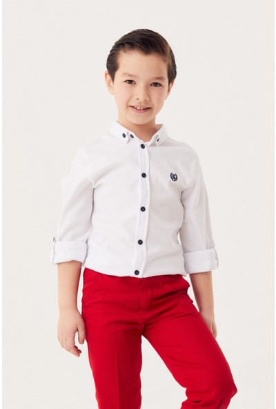 FullaModa Kolu Katlamalı Çocuk Gömlek