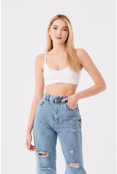 Fitilli Ince Askılı Kaplı Büstiyer Fitilli Ince Askılı Kaplı Büstiyer