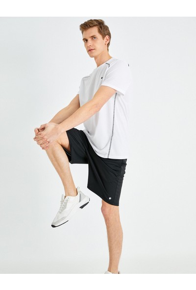 Koton Erkek Cepli Spor Şort Baskılı Belden Bağlamalı